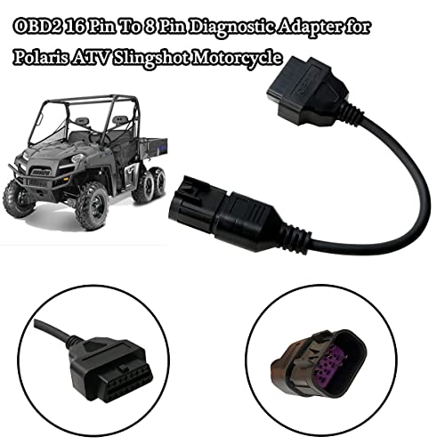 16 pin Female to 8 pin Polaris CAN EOBD OBD2 OBDII Diagnostic Connector Cable Compatible with Polaris ATV Motorcycle Slingshot,XTPTFABS (Only Cable)