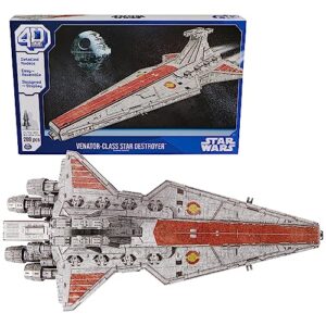 4d puzzles, star wars deluxe venator-class star destroyer 3d model kit over 2ft. wide 288 pcs | star wars toys | paper model kits for adults & teens 12+