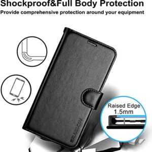 ERAGLOW Samsung Galaxy A14 5G Wallet Case: Stand Feature, Card-Slots, Flip Phone Cover - Black