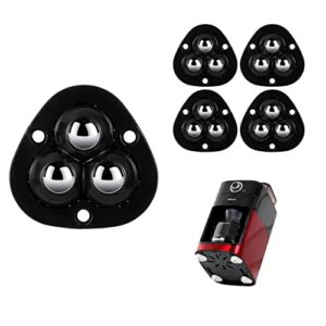 4 pcs small appliance casters wheels sticky swivel pulleys mini self adhesive universal wheel 360 degree rotation storage box furniture bins bottom trash can kitchen appliances caster (black)