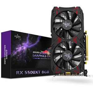 aisurix rx 5500 xt 8gb gddr6 graphics card,128 bit, 3xdp, hdmi, pci express 4.0x8, 8pin with fan intelligent system,gaming pc computer video cards with 3x displayport +1x hdmi (style 1)