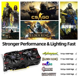 AISURIX RX 5500 XT 8gb GDDR6 Graphics Card,128 Bit, 3XDP, HDMI, PCI Express 4.0X8, 8pin with Fan Intelligent System,Gaming PC Computer Video Cards with 3X DisplayPort +1X HDMI (Style 1)