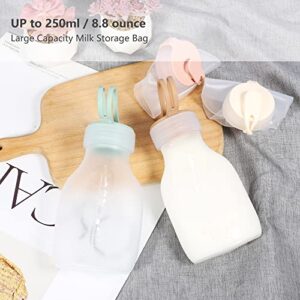 Stankeloko Silicone Milk Storage Bags(8oz/240ml,4pack) Reusable Breast Milk Bags for Breast Feeding Leak-Proof Milk Freezer Storing Pouches Multiple Functions Storage Bags