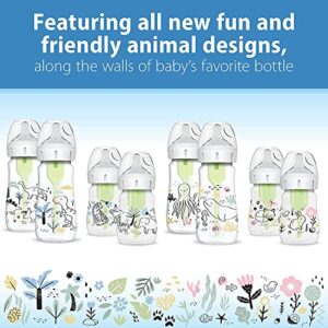 Dr. Brown’s Natural Flow® Anti-Colic Options+™ Wide-Neck Baby Bottle Designer Edition Bottles, Dinosaur and Jungle Design, 9 oz and 5oz, Level 1 Nipple, 4-Pack, 0m+