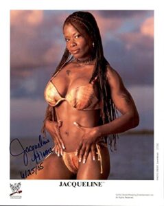 jacqueline moore signed wwe original promo 8x10 photo #2 wwf tna jackie - autographed wrestling photos