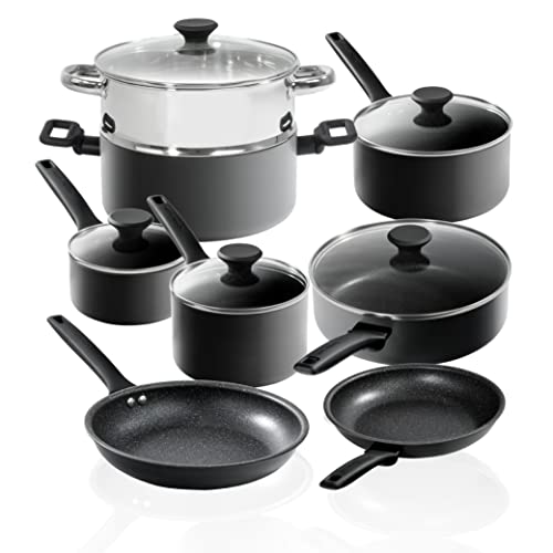 Granitestone Pro Premier Pots and Pans Set Nonstick, 13 Pc Hard Anodized Kitchen Cookware Set Nonstick, Ultra Durable, Diamond & Mineral Coating, Stay Cool Handles, Dishwasher Safe, 100% Toxin Free…