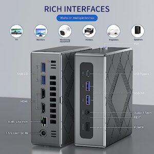 Mini PC,Intel i5-11320H(Up to 4.5 GHz), Mini Desktop Computer Windows 11 Pro,4C/8T,16GB DDR, 512GB M.2 SATA SSD (Up to 2TB), 4K UHD,Triple Display Output, WiFi 2.4G+5G,BT4.20