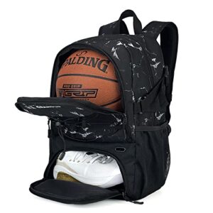 grandup basketball backpack with ball and shoes compartment fit volleyball, soccer, swim, gym, travel, large capacity sports training equipment bags