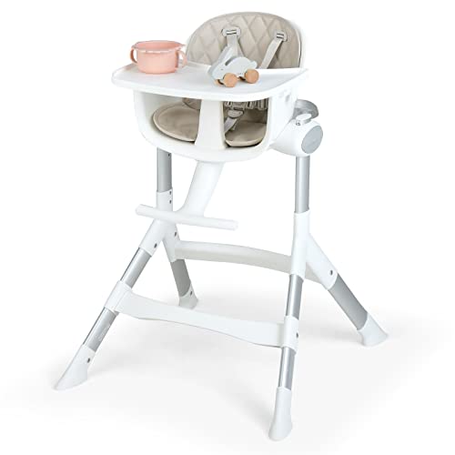 BABY JOY High Chair for Babies & Toddlers, Adjustable Convertible Baby Highchair w/ 5 Heights, Removable Dishwasher Safe Tray, Footrest, 5-Point Safety Harness & Waterproof Seat Cushion, 6-36 Months