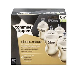 Bundle of Tommee Tippee Closer to Nature Baby Bottles Slow Flow Breast-Like Nipple with Anti-Colic Valve (9oz, 4 Count) + Tommee Tippee Closer to Nature Fast Flow Baby Bottle Nipples, 6+ Months 2pk