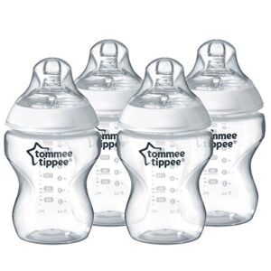 Bundle of Tommee Tippee Closer to Nature Baby Bottles Slow Flow Breast-Like Nipple with Anti-Colic Valve (9oz, 4 Count) + Tommee Tippee Closer to Nature Fast Flow Baby Bottle Nipples, 6+ Months 2pk