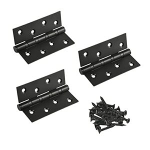 3 Pack Ball Bearing Door Hinges Heavy Duty Stainless Steel Hinge 4 x 3 Inch Hinges for Interior Exterior Doors, with Stainless Steel Screws, Max Loading 150LBs/Set, Matte Black