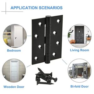 3 Pack Ball Bearing Door Hinges Heavy Duty Stainless Steel Hinge 4 x 3 Inch Hinges for Interior Exterior Doors, with Stainless Steel Screws, Max Loading 150LBs/Set, Matte Black