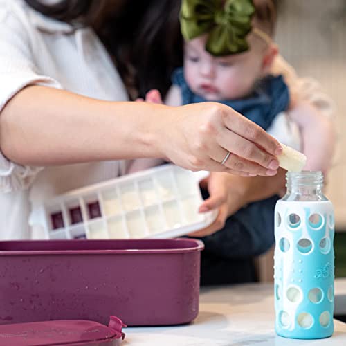 Ceres Chill The Milkstache 2.0 Reusable Breastmilk Freezer Storage Container, 1/2 Ounce Cubes fit Any Baby Bottle, Freezing Pumped Milk has Never Been Easier, Replaces Disposable Bags (Plum)