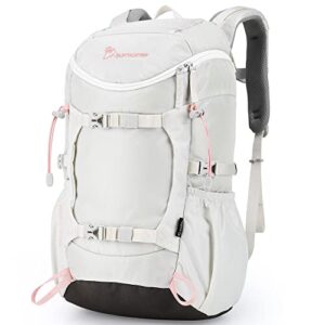 mountaintop 28l hiking backpack for women outdoor backpack for camping cycling and traveling, 20.5×12.2×6.3 in, ivory