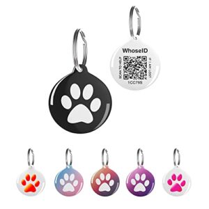 whoseid dog cat tag personalized for pets name id accessories custom silent qr code tags ring supplies black