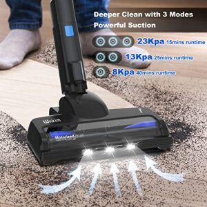 WnkimTech Cordless Vacuum Cleaner, Stick Vacuum with 3 Suction Mode for Hardwood Floor, Up to 40 Mins Rechargeable Battery, 6-in-1 Household Wireless Upright Lightweight Vacuum for Pet Hair Carpet Car