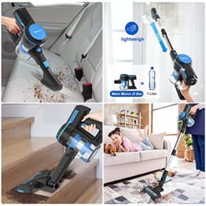 WnkimTech Cordless Vacuum Cleaner, Stick Vacuum with 3 Suction Mode for Hardwood Floor, Up to 40 Mins Rechargeable Battery, 6-in-1 Household Wireless Upright Lightweight Vacuum for Pet Hair Carpet Car