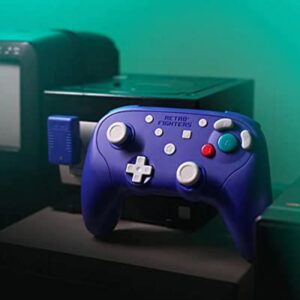 Retro Fighters BattlerGC Wireless Controller - Gamecube, Game Boy Player, Switch & PC Compatible (Blue/Purple)