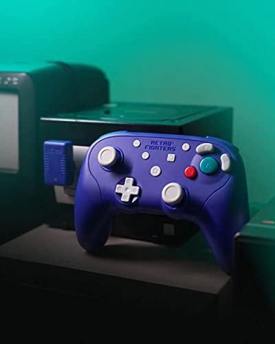 Retro Fighters BattlerGC Wireless Controller - Gamecube, Game Boy Player, Switch & PC Compatible (Blue/Purple)