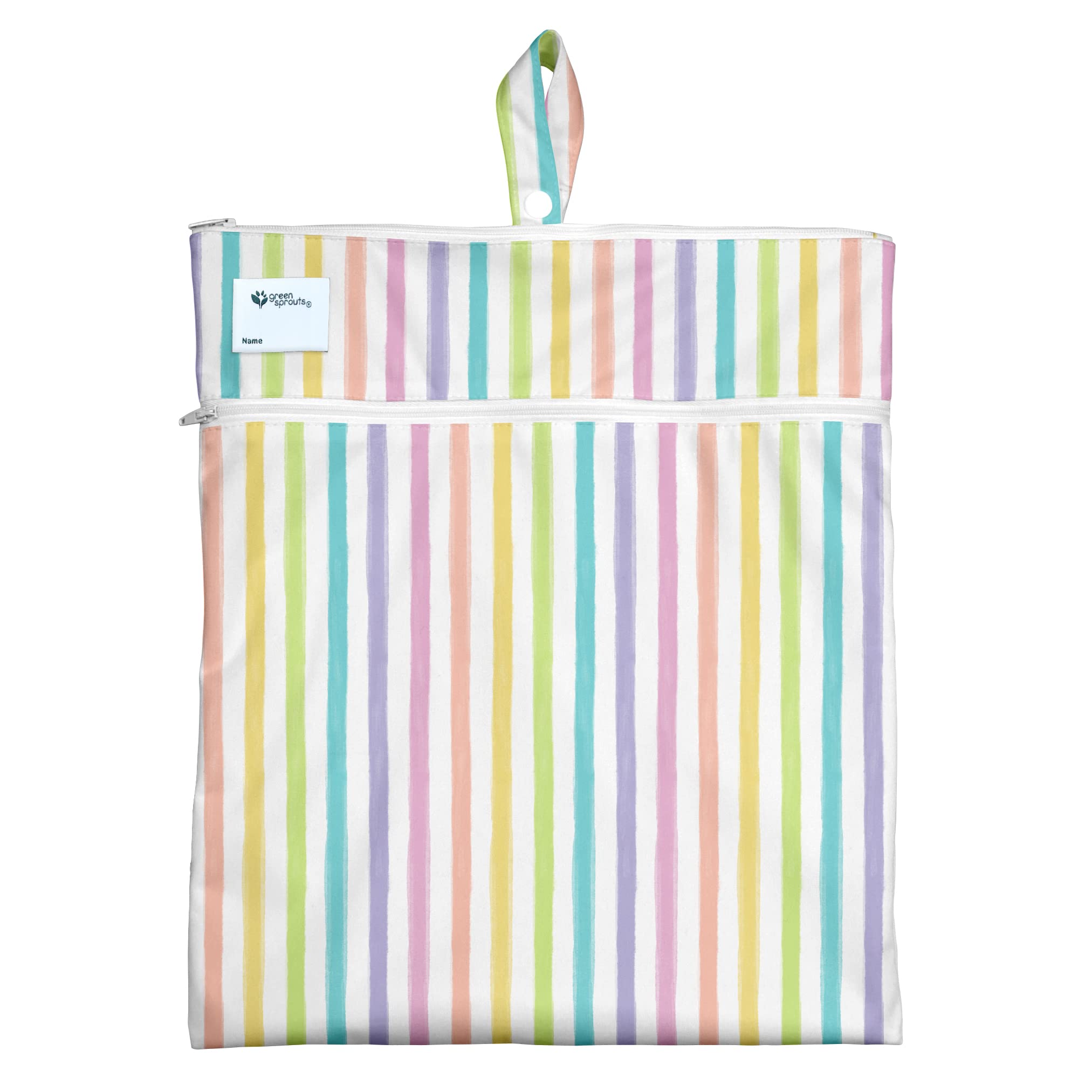 i play. by green sprouts Eco Wet & Dry Bag, Adult Use Only, STANDARD 100 by OEKO-TEX® Certified, No AZO Dyes, Rainbow - Stripe