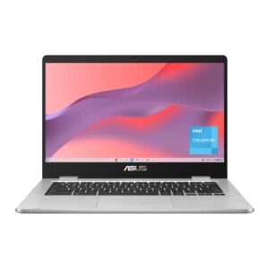 asus c424ma-as48f chromebook c424, 14.0" 180 degree fhd nanoedge display, intel dual core celeron processor, 4gb lpddr4 ram, 128gb storage, silver color, c424ma-as48f