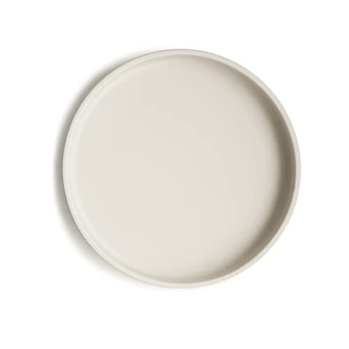 mushie Classic Silicone Suction Plate | BPA-Free Non-Slip Design (Ivory)