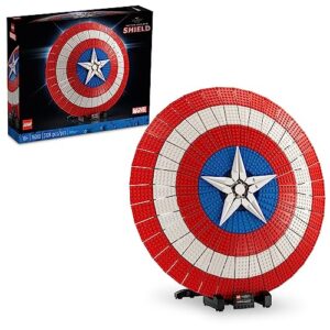 lego marvel captain america’s shield 76262 model kit for adults, collectible replica of captain america’s iconic shield, this disney marvel building set for adults makes a great graduation gift