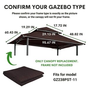 Grill Gazebo Canopy Replacement for L-GZ238PST-11, Grill Canopy for Outdoor Grill Canopy Feplacement Cover, Grill Tent Canopy, BBQ Grill Gazebo Canopy Replacement Cover for Grill Gazebo, BBQ Canopy