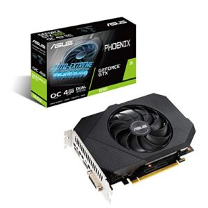 asus phoenix nvidia geforce gtx 1650 oc edition gaming graphics card (pcie 3.0, 4gb gddr6 memory, hdmi 2.0b, displayport 1.4a, dvi-d, dual ball fan bearings, auto-extreme)