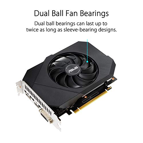 ASUS Phoenix NVIDIA GeForce GTX 1650 OC Edition Gaming Graphics Card (PCIe 3.0, 4GB GDDR6 Memory, HDMI 2.0b, DisplayPort 1.4a, DVI-D, Dual Ball Fan Bearings, Auto-Extreme)