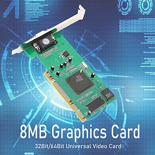 KUJOBUY 8MB Graphics Card VGA PCI 32Bit for Server Industrial Computer Multi-Display for ATI Rage XL 32 Bit PCI VGA Video Card PCI-X Interface Universal Video Card for Desktop Computers