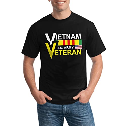 Vietnam Veteran T-Shirt Men Shirt Short Sleeve Novelty Tee Black