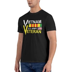 Vietnam Veteran T-Shirt Men Shirt Short Sleeve Novelty Tee Black