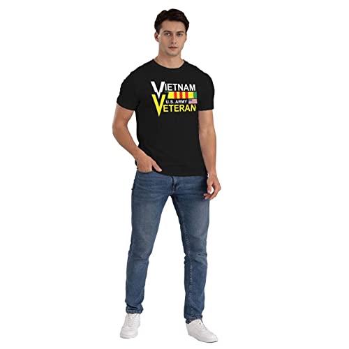 Vietnam Veteran T-Shirt Men Shirt Short Sleeve Novelty Tee Black