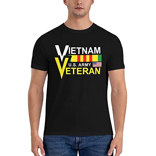 Vietnam Veteran T-Shirt Men Shirt Short Sleeve Novelty Tee Black