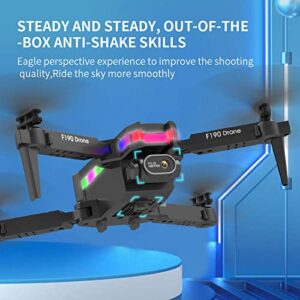 Mini Drone with Dual Camera 4K HD FPV WiFi RC Quadcopter Helicopter,One Key Start,Headless Mode,Speed Adjustment Remote Control,Foldable Aircraft Toys Gifts for Kids Adult,with Three Battery Version