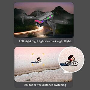 Mini Drone with Dual Camera 4K HD FPV WiFi RC Quadcopter Helicopter,One Key Start,Headless Mode,Speed Adjustment Remote Control,Foldable Aircraft Toys Gifts for Kids Adult,with Three Battery Version