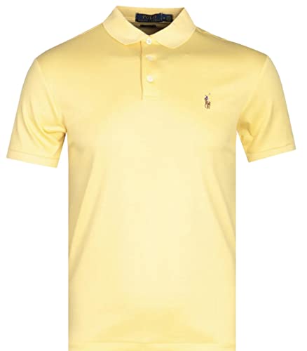 POLO RALPH LAUREN Men's Big and Tall Short Sleeve Pima Soft-Touch Polo Shirt (3XB, FallyellowSigPony)