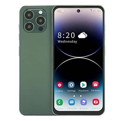 Alvinlite Smartphones I14 Pro Max Android 12, 6.7inch HD Full Screen Gaming Phone Upgraded 4G Cell Phone 4GB RAM 128GB Face ID Unlocked Mobile Cellphones with 4000mAh Large Battery(Green)