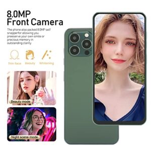 Alvinlite Smartphones I14 Pro Max Android 12, 6.7inch HD Full Screen Gaming Phone Upgraded 4G Cell Phone 4GB RAM 128GB Face ID Unlocked Mobile Cellphones with 4000mAh Large Battery(Green)