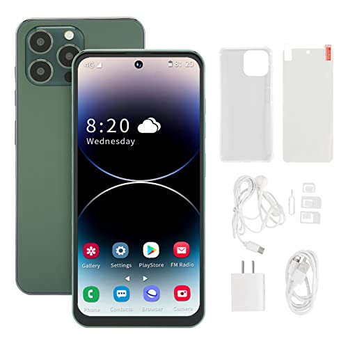 Alvinlite Smartphones I14 Pro Max Android 12, 6.7inch HD Full Screen Gaming Phone Upgraded 4G Cell Phone 4GB RAM 128GB Face ID Unlocked Mobile Cellphones with 4000mAh Large Battery(Green)