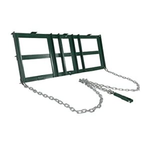 LANDZIE Drag Harrow Driveway Grader Landscape Power Rake for ATV, UTV, Tractor, Mower - 4 Ft Reinforced Steel (Two 2 ft Sections) - Tow Behind Yard Lawn Leveling Tool with 4 Ft Heavy Duty Chain