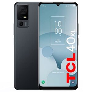 tcl 40xl 2023 unlocked cell phone 6gb + 256gb, 6.75 inch 90hz display mobile phone, smartphone android 13, 50mp ai camera, 5000 mah, 4g lte, us version, dark gray