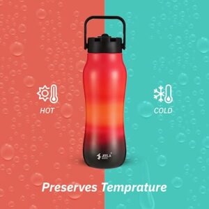 JEELA SPORTS Insulated Water Bottle with Straw - 24oz, Leakproof Stainless Steel Water Bottles, Metal Water Bottle Keeps Water Cold for 24 hours