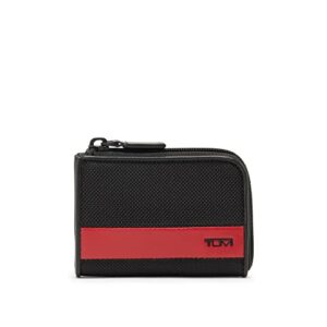 TUMI Alpha Zip Card Case - Black/Red