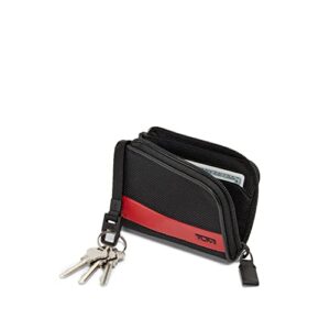 TUMI Alpha Zip Card Case - Black/Red