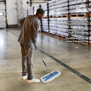 Nine Forty Industrial Strength Ultimate Cotton Floor Dust Mop Refill | Commercial Cleaner Mop Head Replacement (2-Pack, 18")