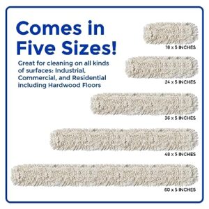 Nine Forty Industrial Strength Ultimate Cotton Floor Dust Mop Refill | Commercial Cleaner Mop Head Replacement (2-Pack, 18")