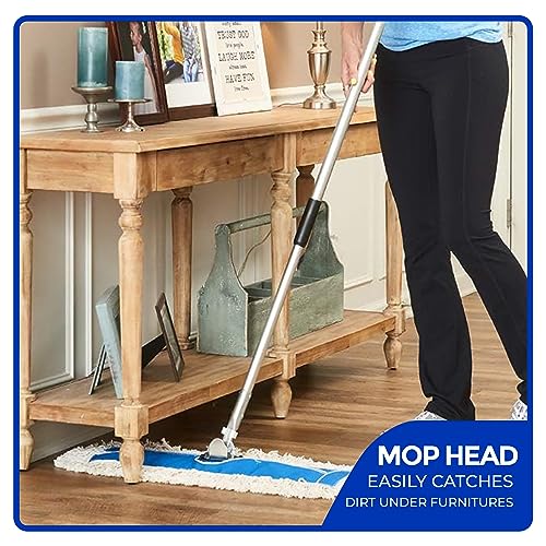 Nine Forty Industrial Strength Ultimate Cotton Floor Dust Mop Refill | Commercial Cleaner Mop Head Replacement (2-Pack, 18")